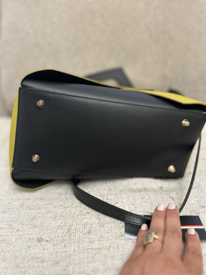 ISADORA GENUINE ITALIAN LEATHER MUSTARD YELLOW CROSSBODY HANDBAG PURSE ...