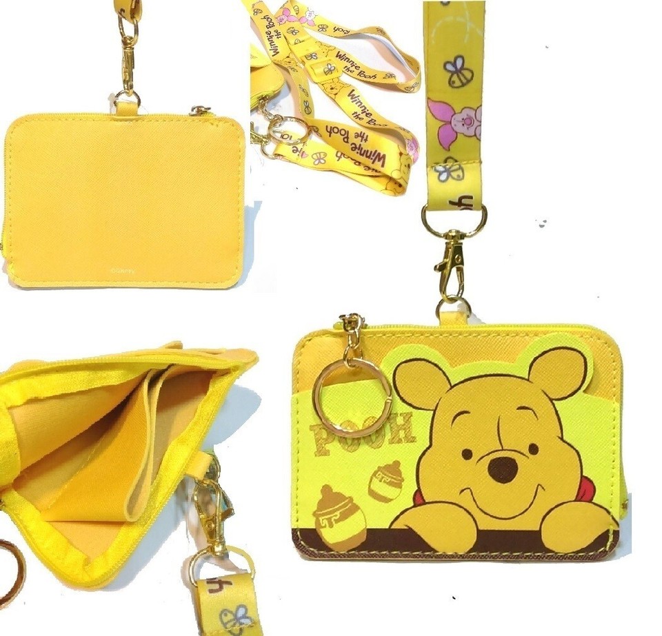 Disney Coin Cash Purse ID Credit Card Holder PU Leather Wallet Lanyard ...