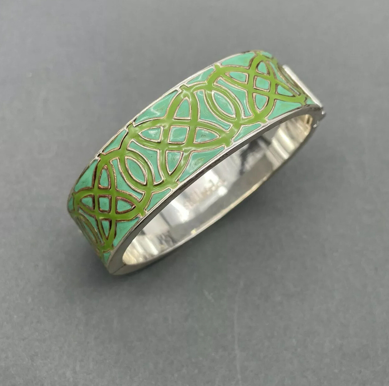 Stella & Dot Blue Green Eleanor Bangle Bracelet silver Tone | eBay