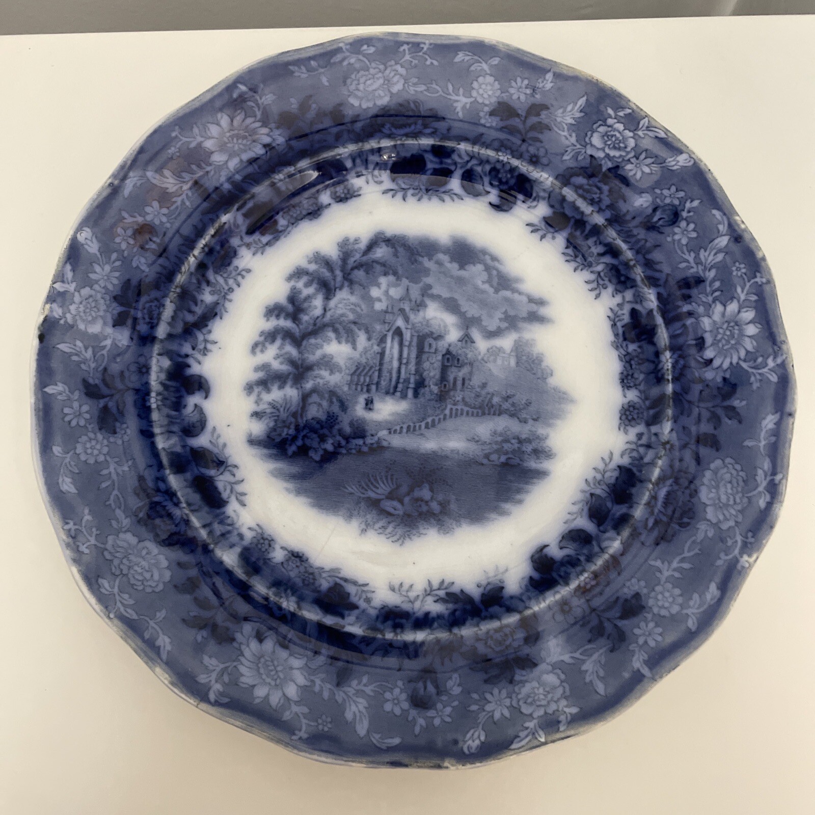 Antique Flow Blue/Transferware Dinner Plate “Old Castle” W Mark England ...