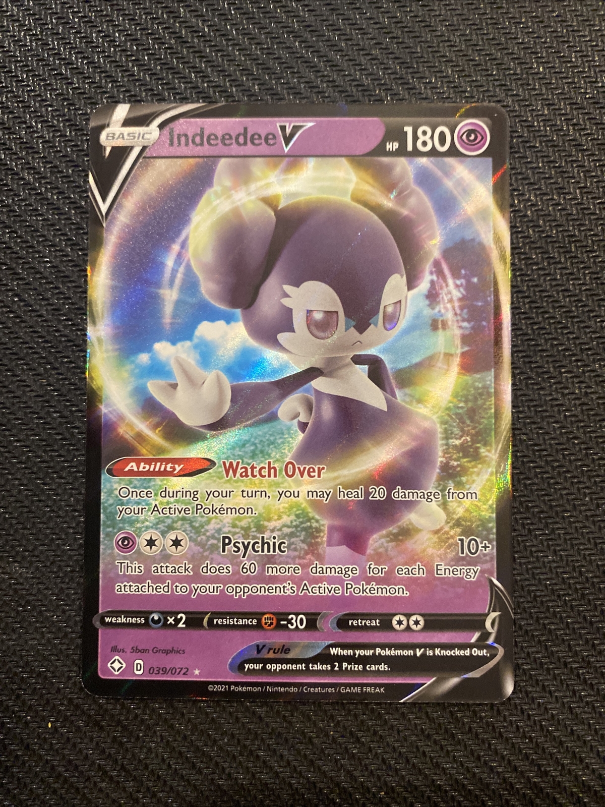 Pokémon TCG Indeedee V Shining Fates 039/072 Holo Ultra Rare | eBay