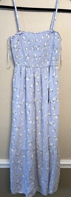 Abercrombie & Fitch Smocked bodice maxi Sundress Cottage Core Size ...