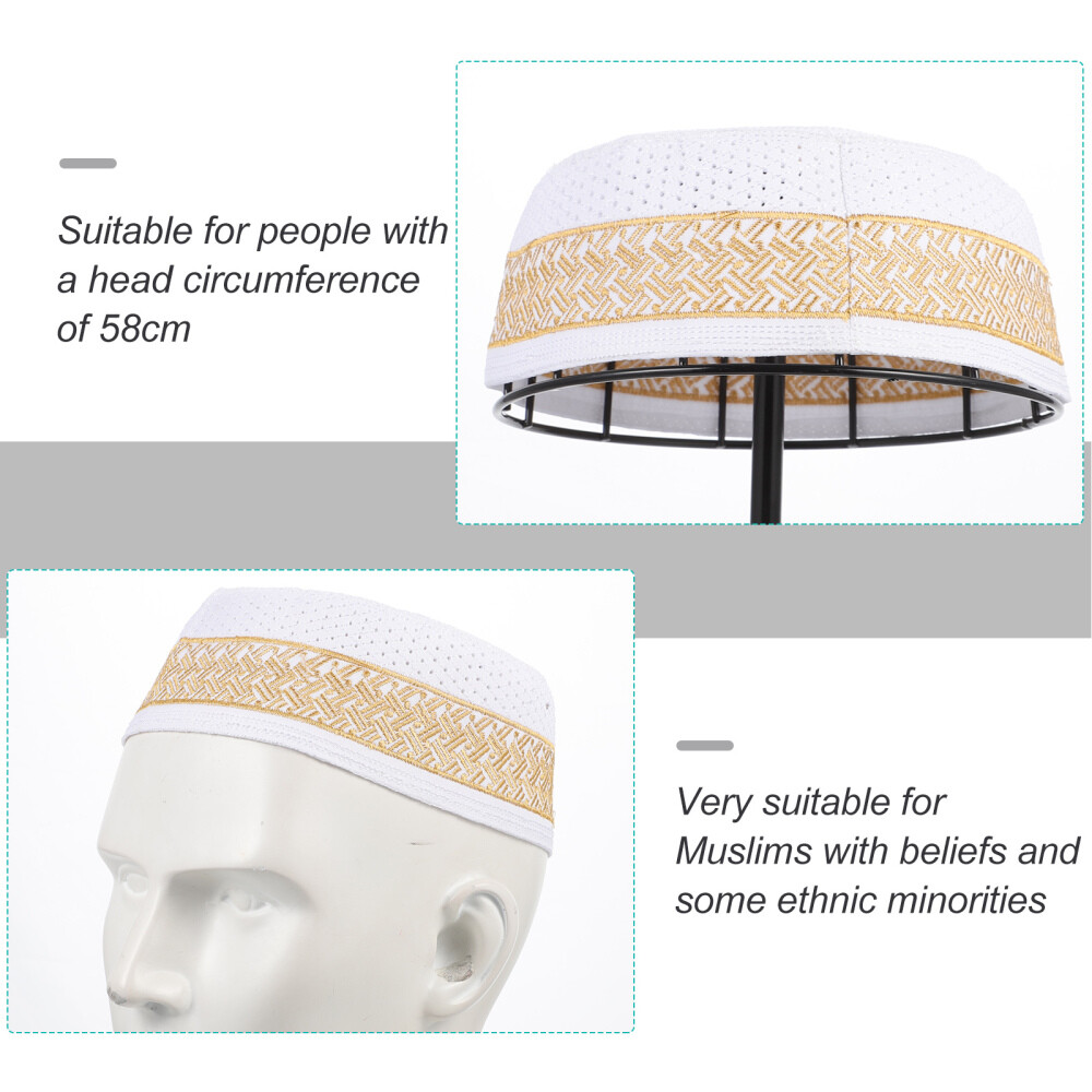 Muslim Prayer Hat Embroidery Skull Caps Islamic Beanie Worship | eBay
