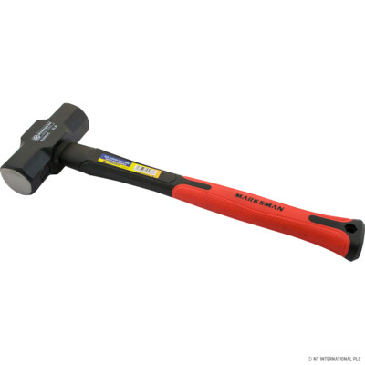3LB SLEDGE HAMMER SHORT HANDLE GRIP WITH FIBREGLASS RUBBER SHAFT DIY ...