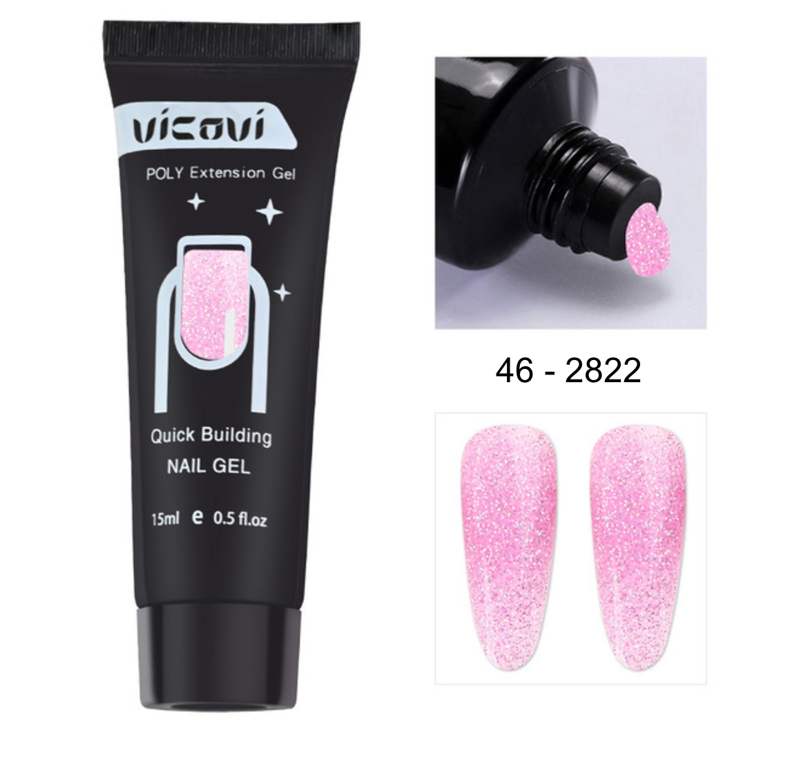 VICOVI Poly Extension Gel Builder DIY Kit Nail Art Quick Easy POLYGEL ...