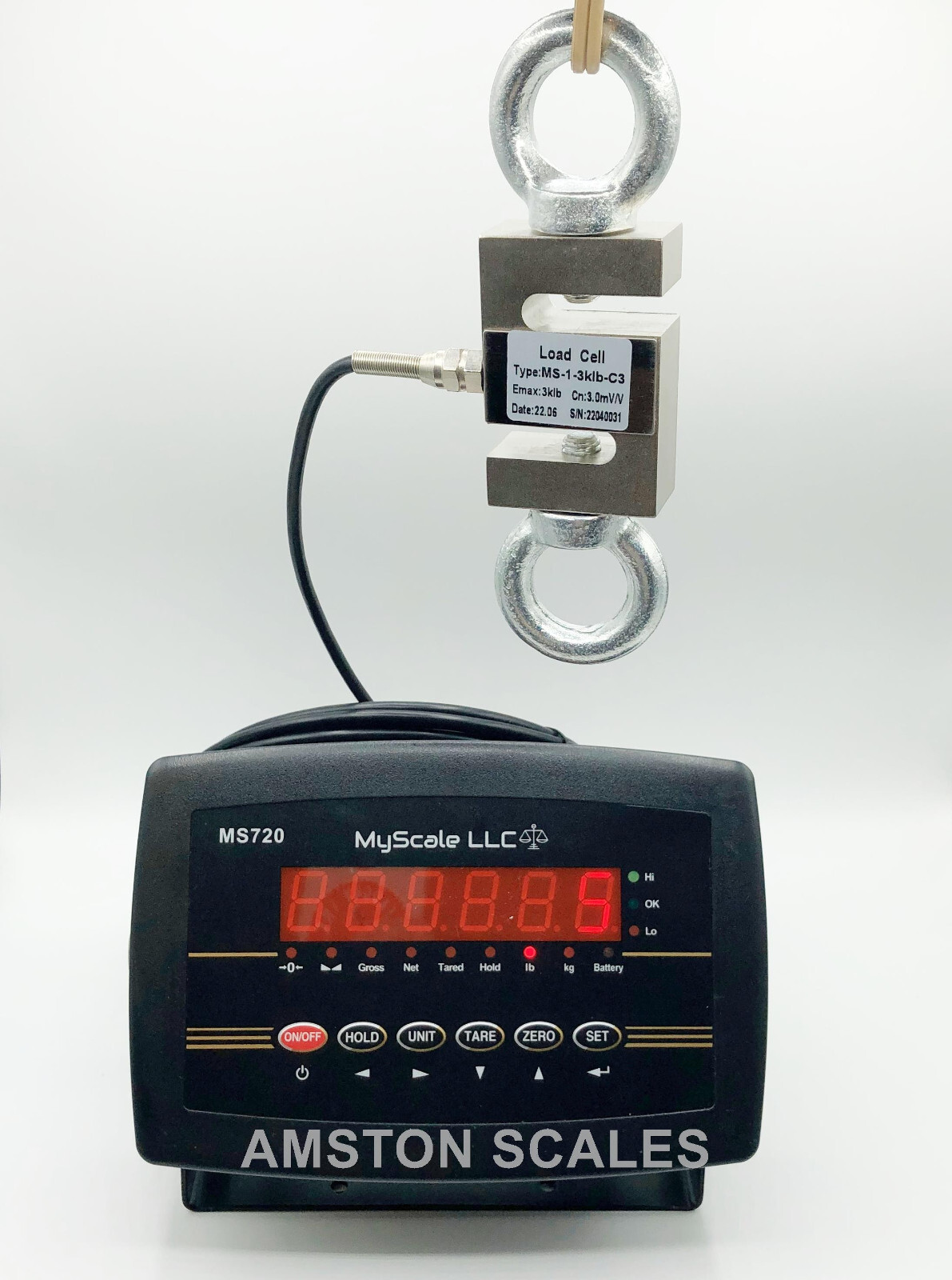 SPRING SHOCK SMASHER COMPRESSION SCALE 1,000 LB S-TYPE LOAD CELL & LED ...