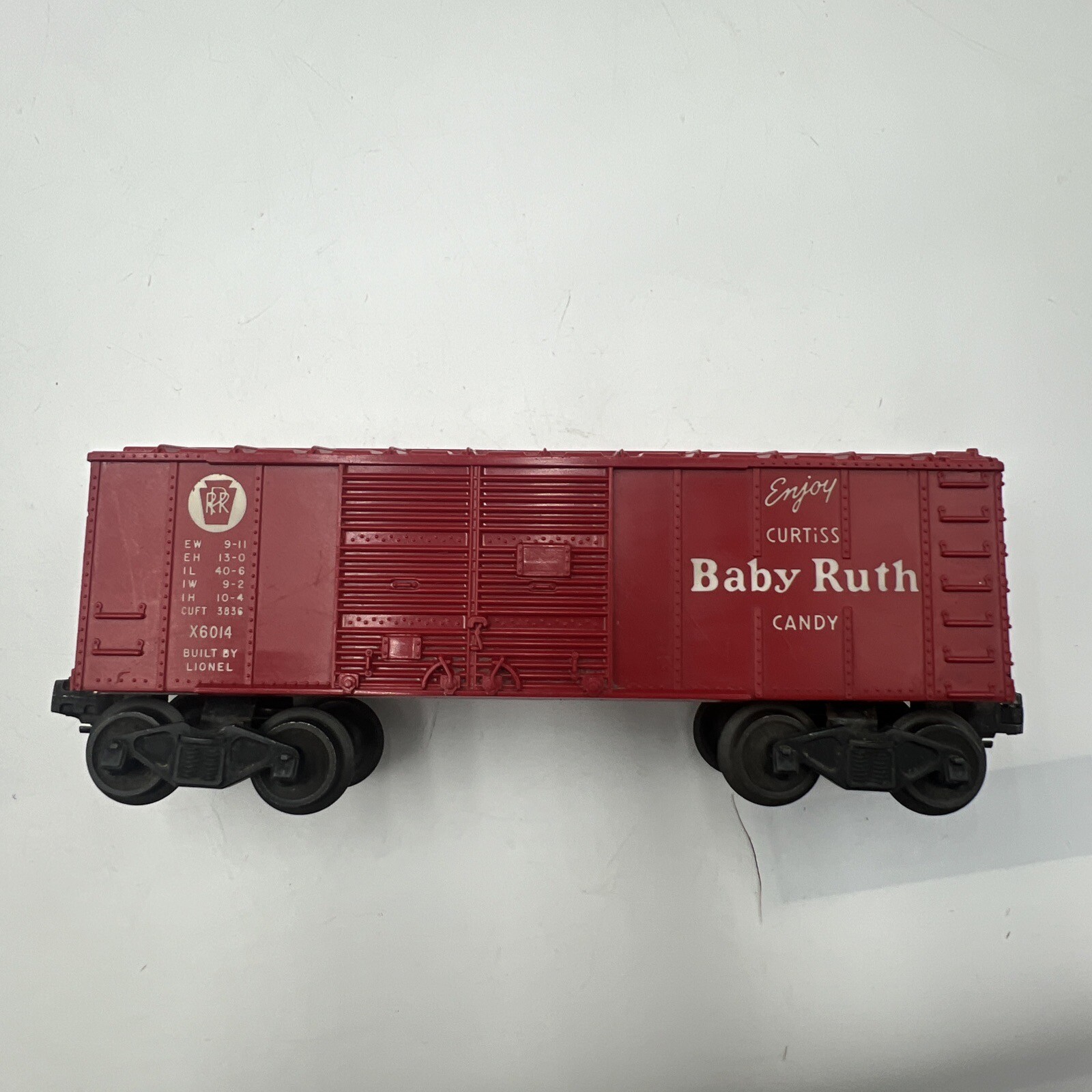 LIONEL POSTWAR O GAUGE RED PENNSYLVANIA BABY RUTH CANDY BOXCAR PRR ...