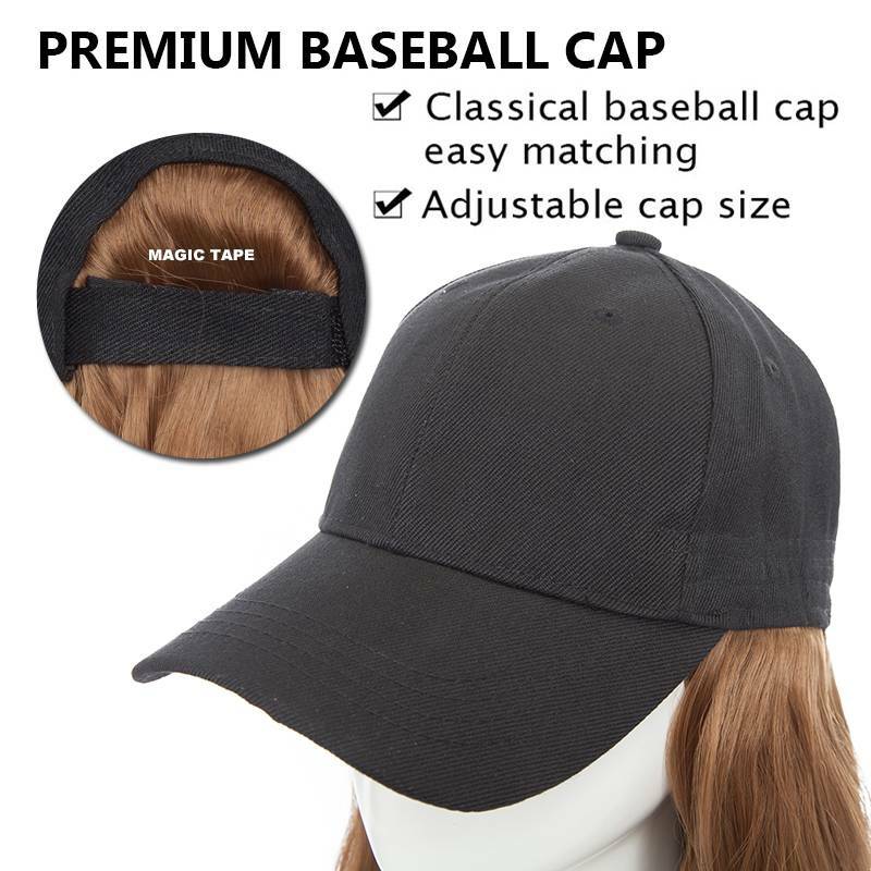 100% Natural Baseball Hat Cap Hair Extensions Real as Human Long Curly ...