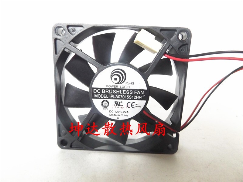 1 PCS POWER LOGIC Fan PLA07015S12HH DC12V 0.22A 7015 7cm 2 Pin cooling ...
