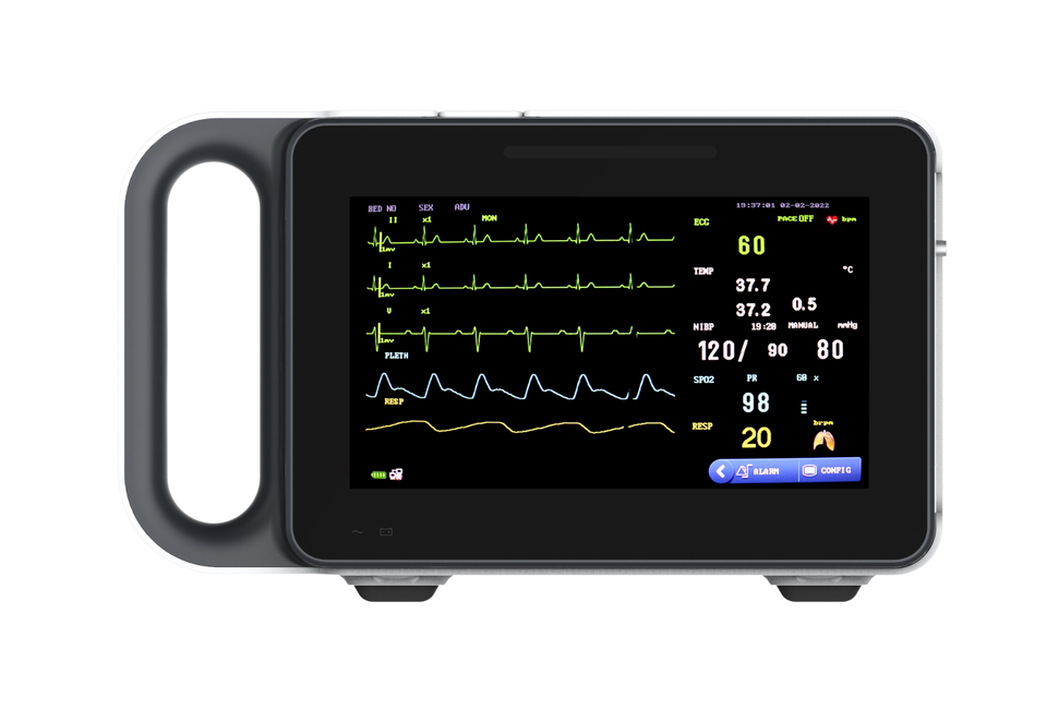 Portable Patient Vital Signs Monitor 7 inch screen ECG/NIBP/TEMP/RESP ...