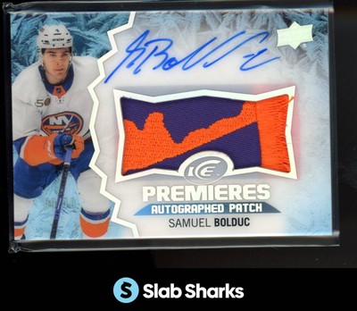 2023 UPPER DECK ICE #IP-SB SAMUEL BOLDUC PREMIERES AUTO PATCH MEM RC ...