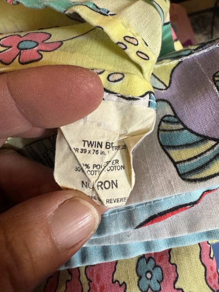 Vintage 90s The Little Mermaid Flat & Fitted Sheet Set Twin Size Disney ...