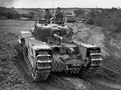 B&W WW2 Photo WWII British Churchill Tanks in Action | eBay UK