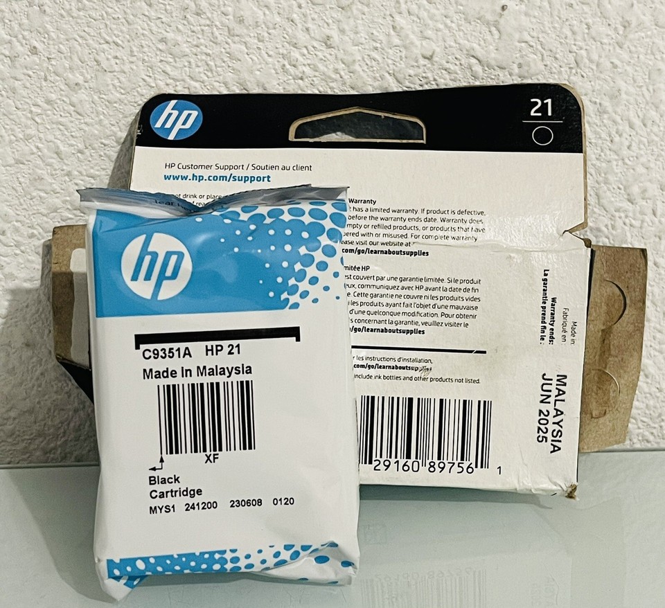 HP 21 Black Ink Cartridge New Authentic Deskjet Officejet HP Exp 06/ ...