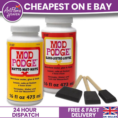 Mod Podge Gloss and Matte Decoupage Glue Sealer Varnish 8, 16 Modge Pod ...