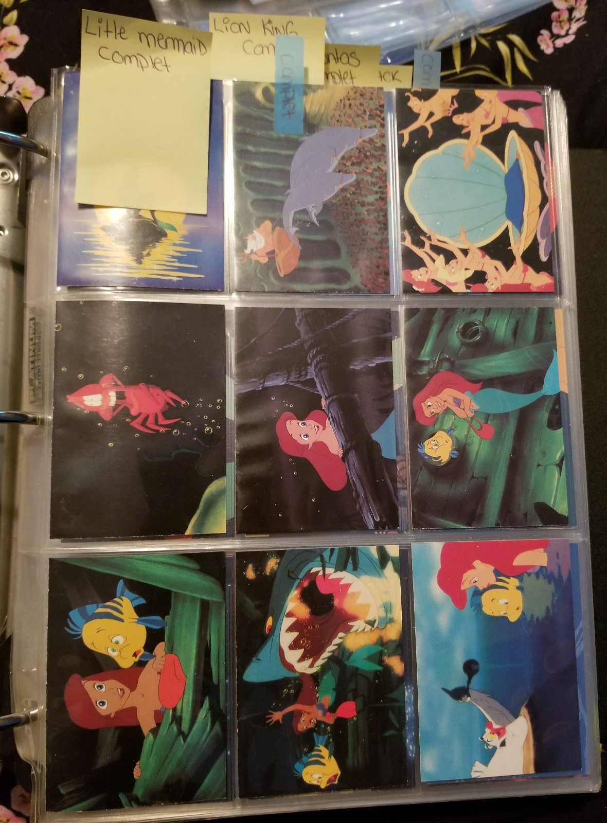 Walt disney trading cards 9 complete set plus extras pop ups and ...