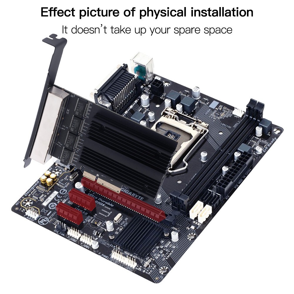 RJ45 Four Ports 2.5G Network Card Intel I226 Gigabit Ethernet PCI-E ...