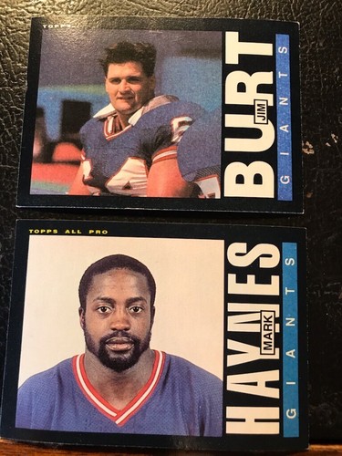 1985 Topps - Mark Haynes & bonus card Jim Burt. NY Giants | eBay