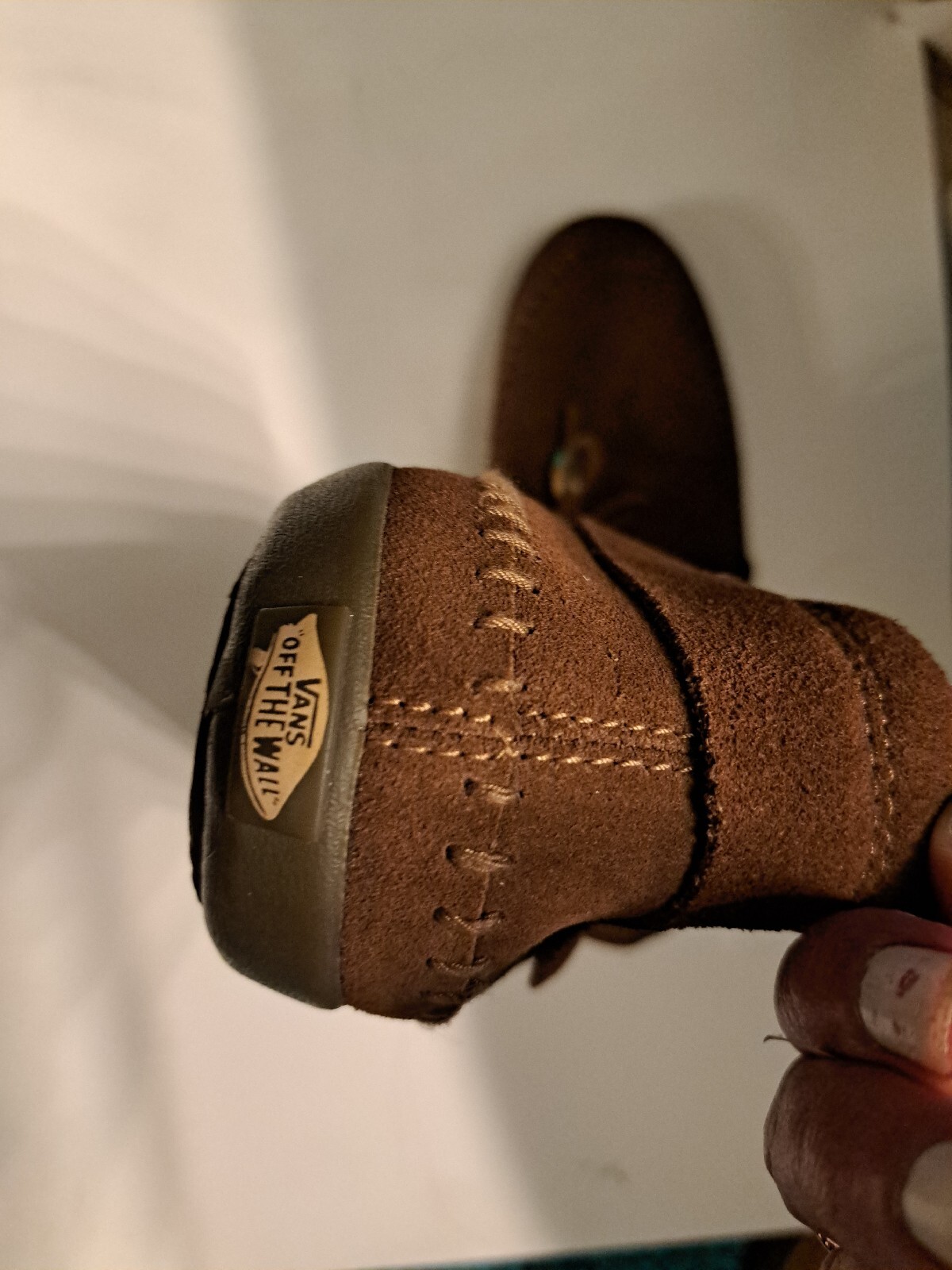 Vans Moccasin Brown Leather - Women’s 8 Mohikan Faux Fur Lining Rubber ...