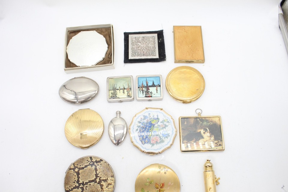 F x14 Vintage Collection Of Ladies Powder Compacts Inc Kansas, Stratton ...