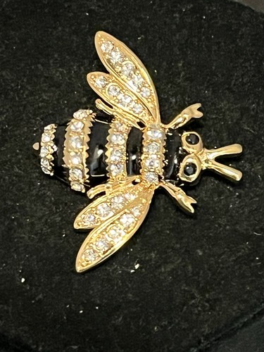 Vtg Brooch Pin Bumble Bee Bug Insect Rhinestones Enamel Fashion Jewelry ...