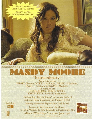 MANDY MOORE Rare 2007 Extraordinary PROMO TRADE AD Poster of Wild CD ...