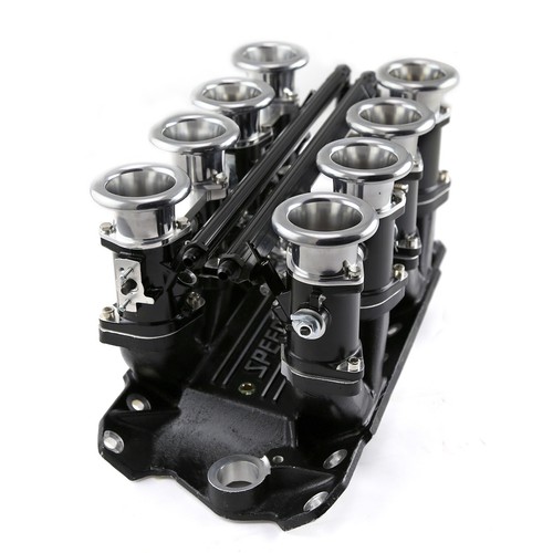Chevy SBC 350 Downdraft EFI Stack Intake Manifold System Complete Black ...