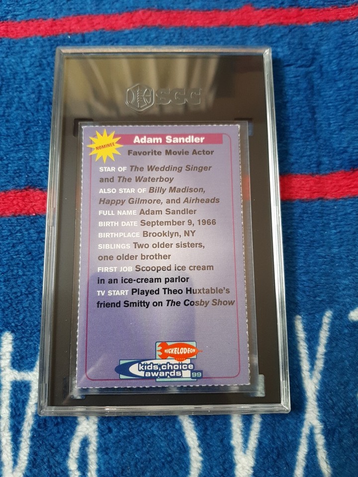 Adam Sandler SGC 6 1999 NICKELODEON Magazine Kids Choice Awards card | eBay
