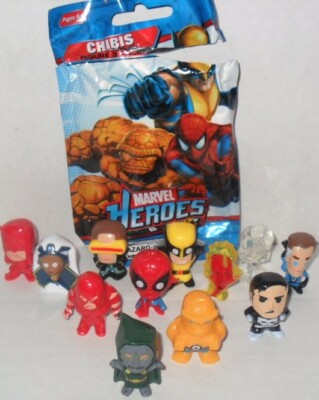 MARVEL HEROES CHIBI SET OF (12) 1 INCH FIGURES SPIDER-MAN,THING ...