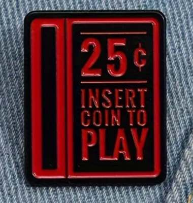 25 cents Insert Coin To Play enamel pin - video game coin slot - FREE ...