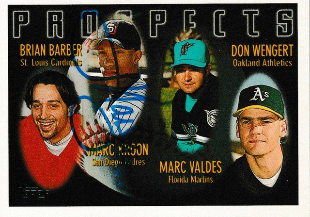 1996 Topps - Prospects #433 Marc Kroon, Brian Barber, Don Wengert, Marc ...