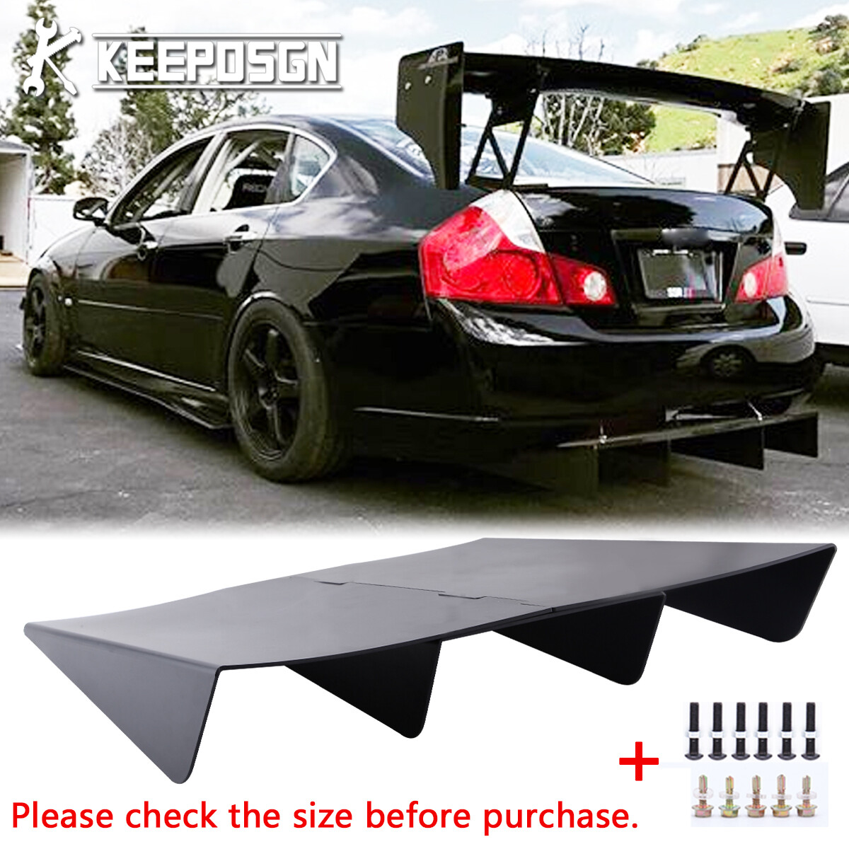 For Acura Integra LS GS 22"x20" Rear Bumper Diffuser Splitter Spoiler ...