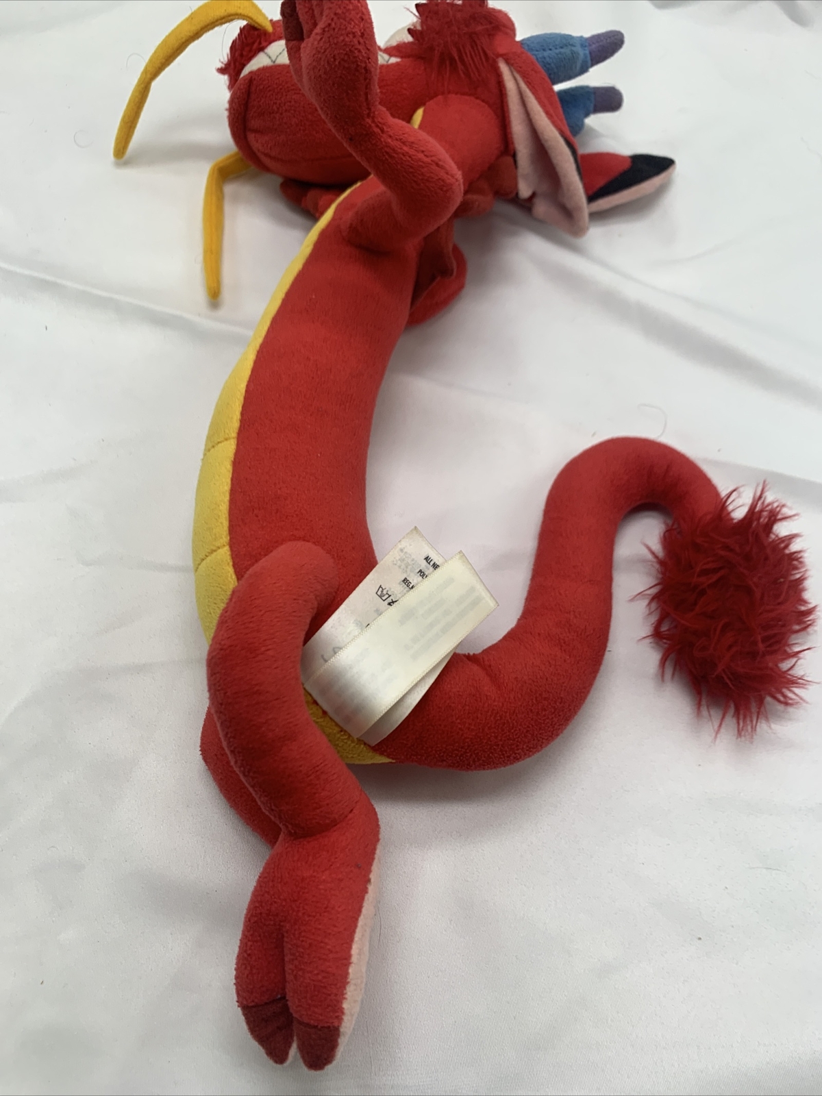 Disney Store Mulan Mushu Plush Stuffed Animal 16" Red Dragon Authentic ...