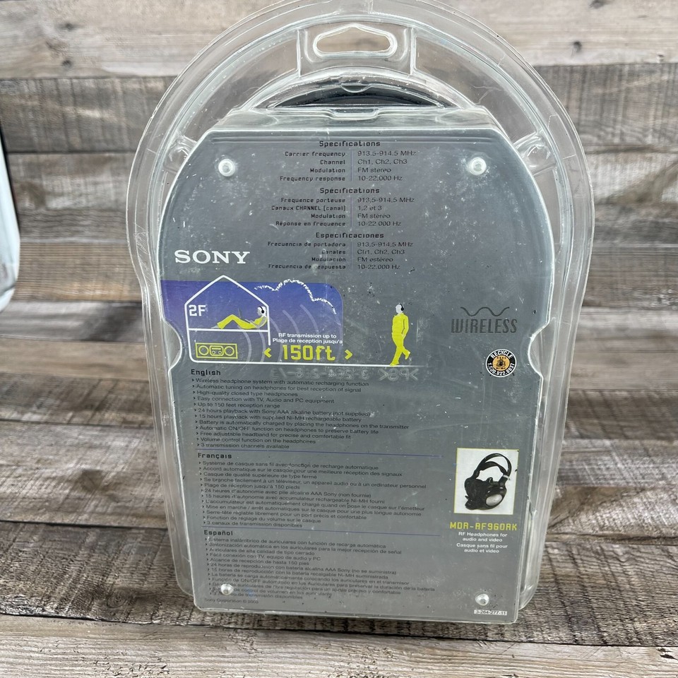 Sony Wireless Headphones 900MHz MDR-RF920RK Over The Ear RF Trans Up To ...