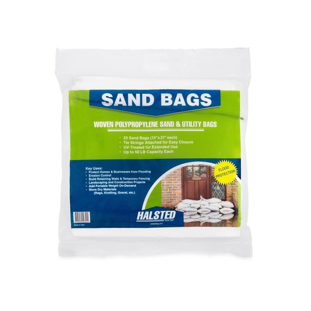 Halsted 581527huv White Polypropylene Sand Bag 15 W X 27 L In. With Tie ...