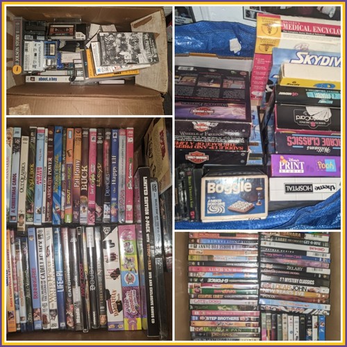 DVD Movies Stock Lot Bulk Sale, etc. (4 Boxes) includes other stuff as ...