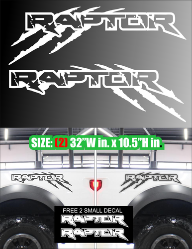 Raptor Scratches Vinyl Decals Fits Bedside Truck Sticker Set | eBay