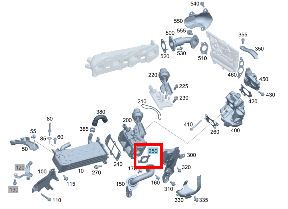 NEW Genuine Mercedes-Benz M651 Diesel Engine EGR Valve Gasket ...