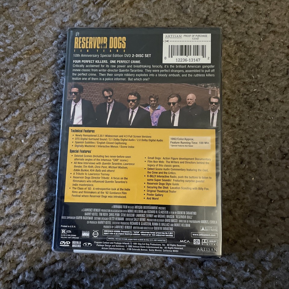 Reservoir Dogs (DVD, 2003, 10th Anniversary Edition 2 Disc Set) Brand ...