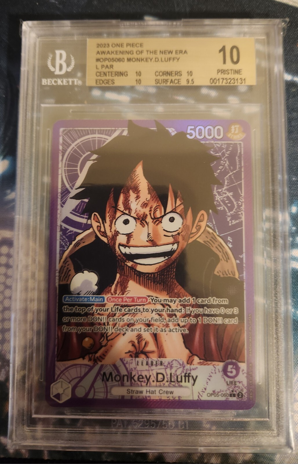 2023 One Piece Monkey D Luffy English Leader Alt Art OP05-060 BGS 10 ...
