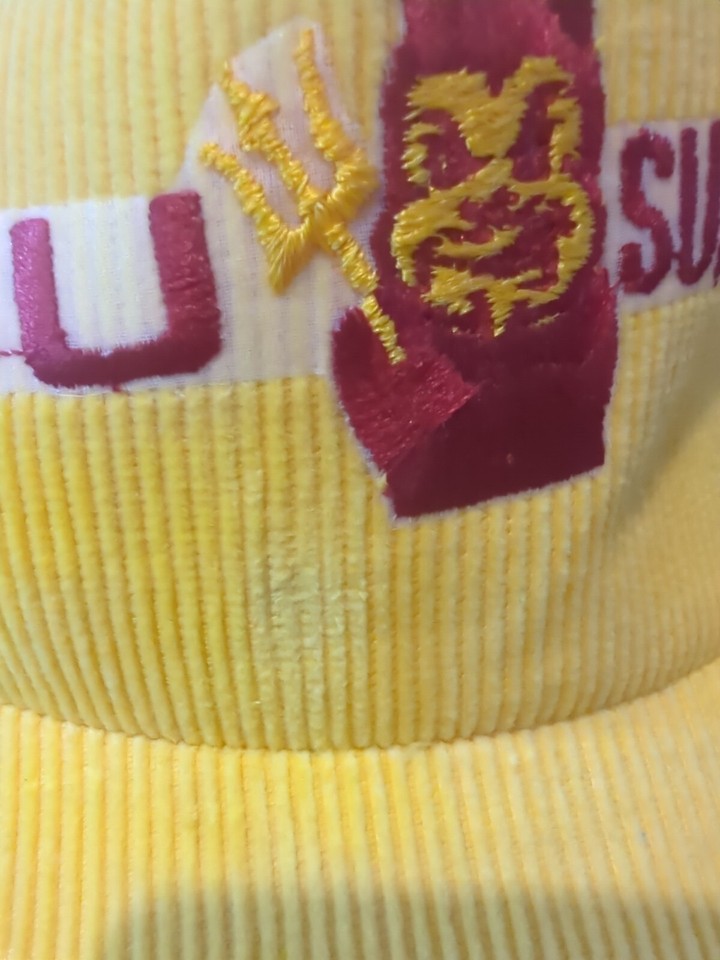 Vtg Arizona State Sun Devils Universal Caps Snapback Logo ASU Yellow ...
