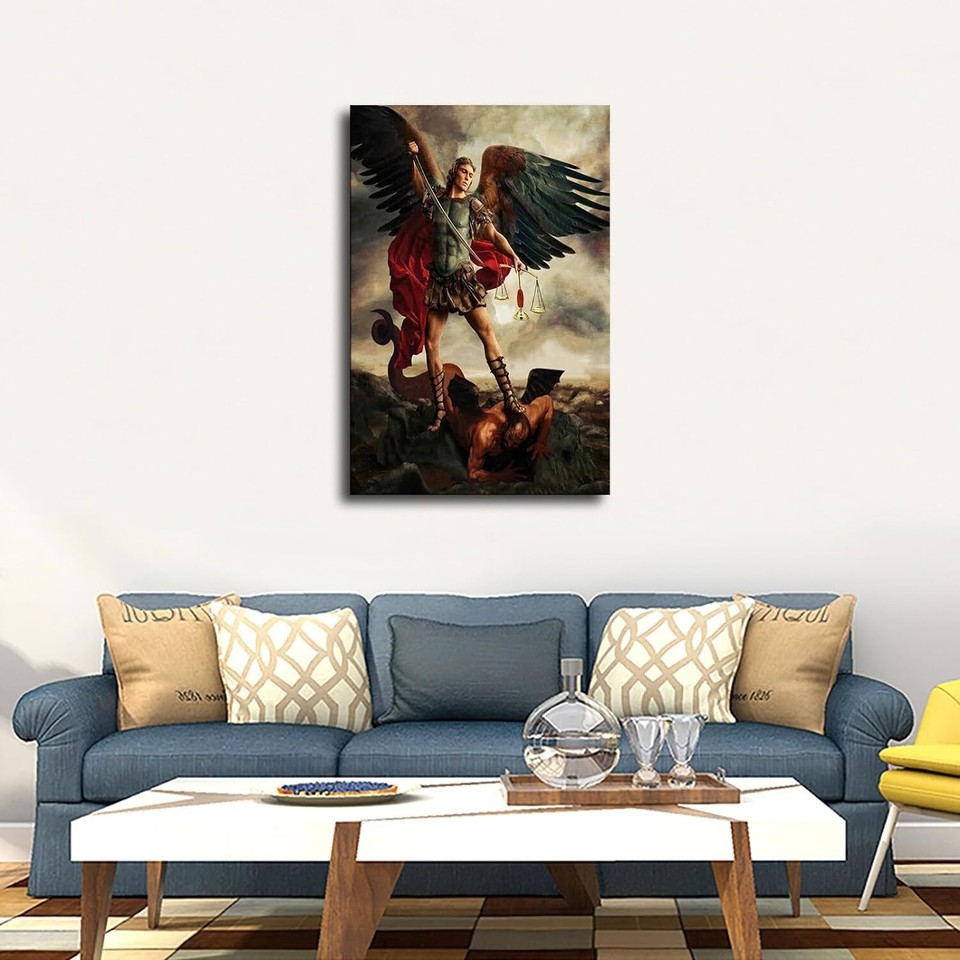 Archangel Michael St Michael Defeated Satan Poster Picture Canvas Print ...