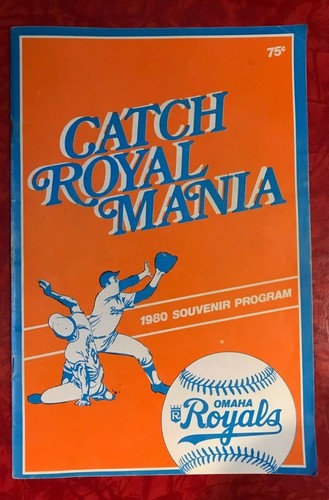 1980 OMAHA ROYALS BASEBALL PROGRAM w/ ROSTER INSERT SPRINGFIELD ...