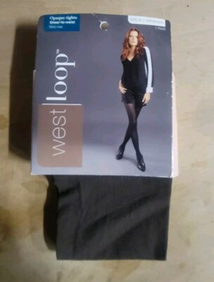 West Loop Sheer To Waist Opaque Tights Size Medium | eBay