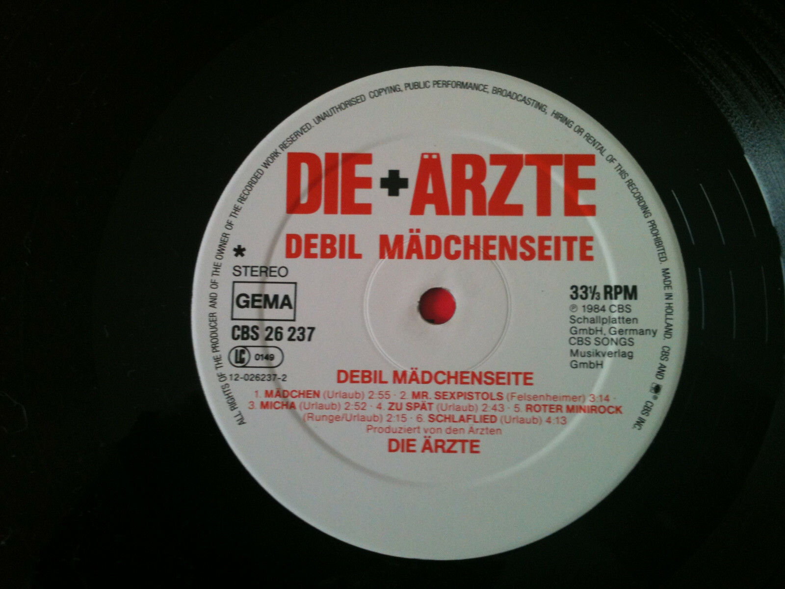 Die Ärzte - DEBIL - Germany Vinyl 1984 - 1 Press / TOP - ZUSTAND ...