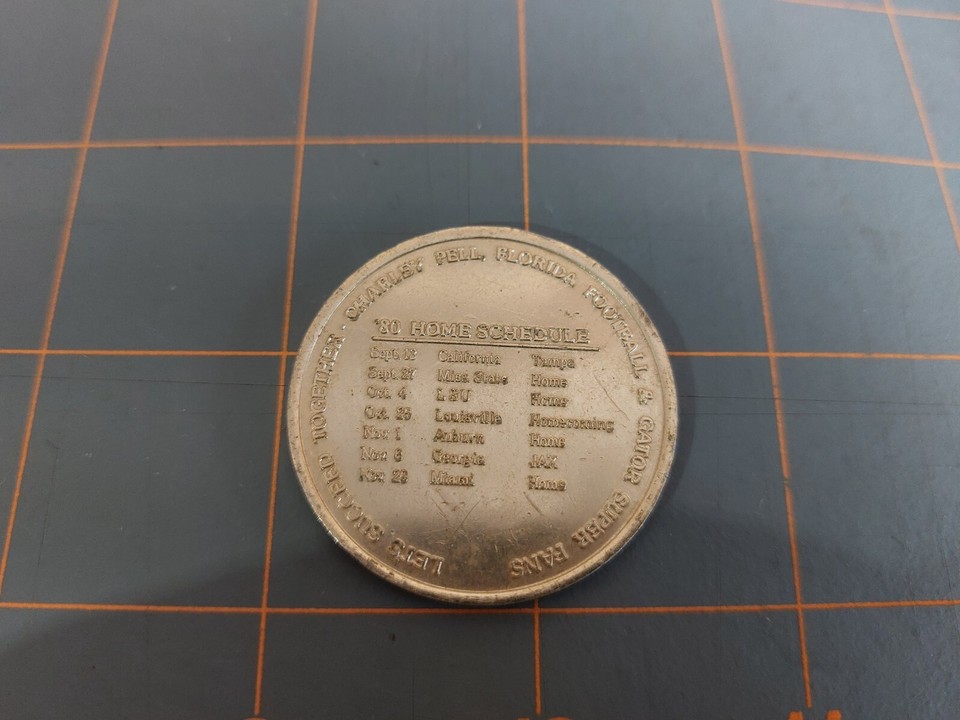 University of Florida Gators 1980 football schedule coin Super Fan ...