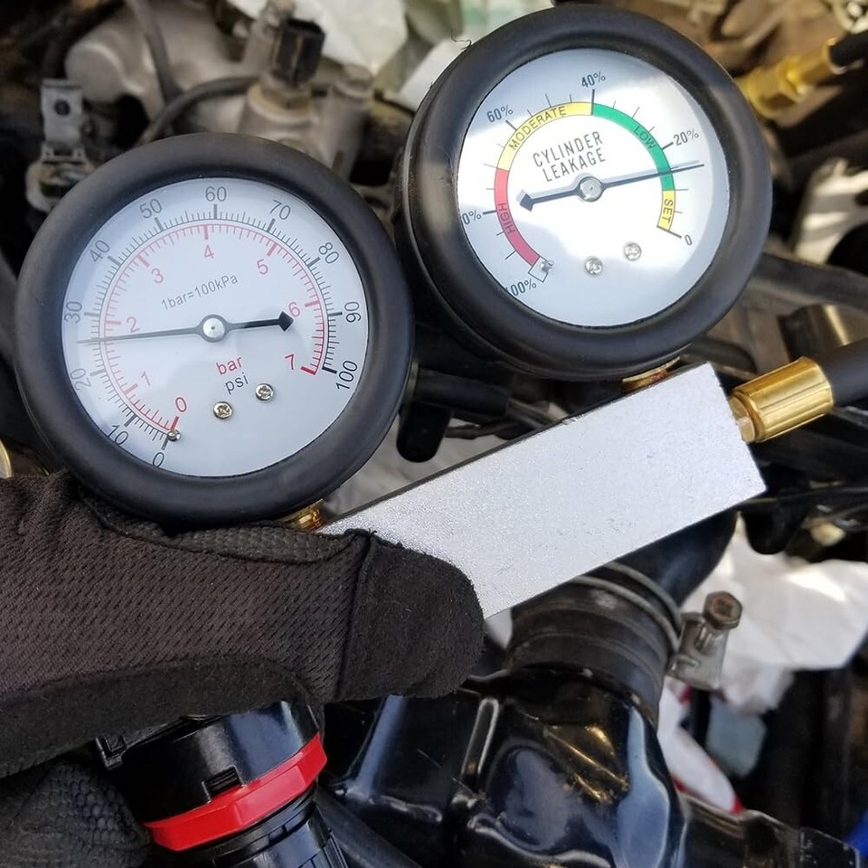 Cylinder Leak Down Tester Car Gasoline Engine Dual Gauge Leakdown ...