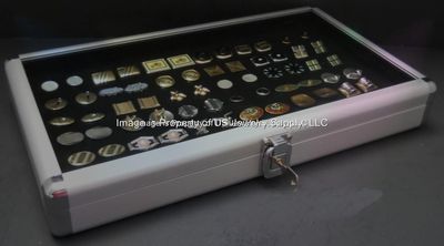 1 Wholesale Locking Aluminum Black Cufflinks Display Portable Storage ...