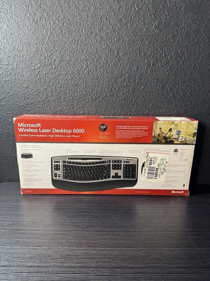 Microsoft Wireless Laser Desktop 6000 Keyboard And Mouse NOB | eBay