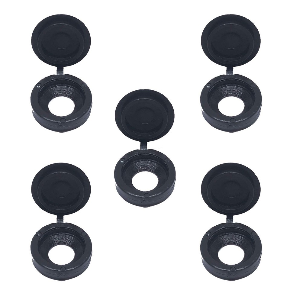 50 Pcs Black Plastic Hinged Screw Cover Caps for Sleek Finish on ...